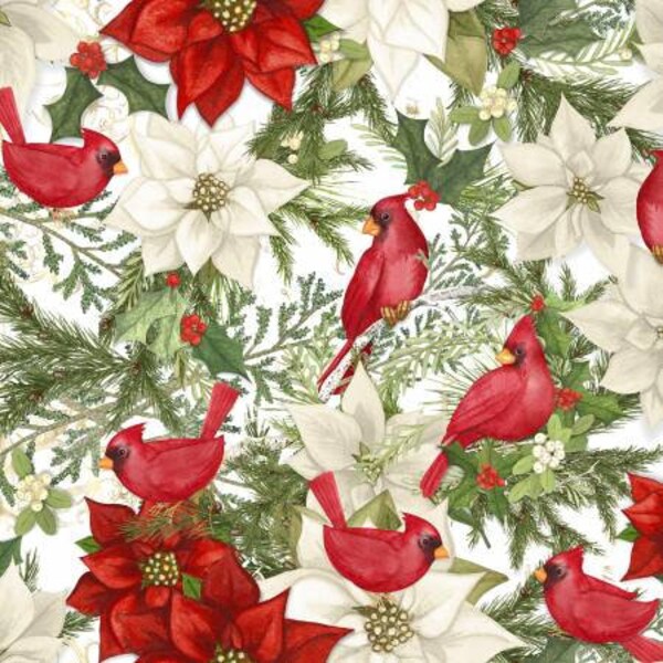 Red Cardinal Christmas Fabric - Etsy