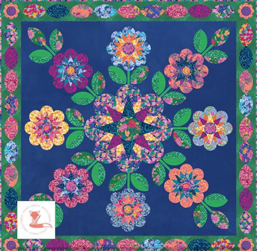 Flora Quilt Kit, West Palm Beach, 78"x78", Cotton, Jennifer Paganelli ...
