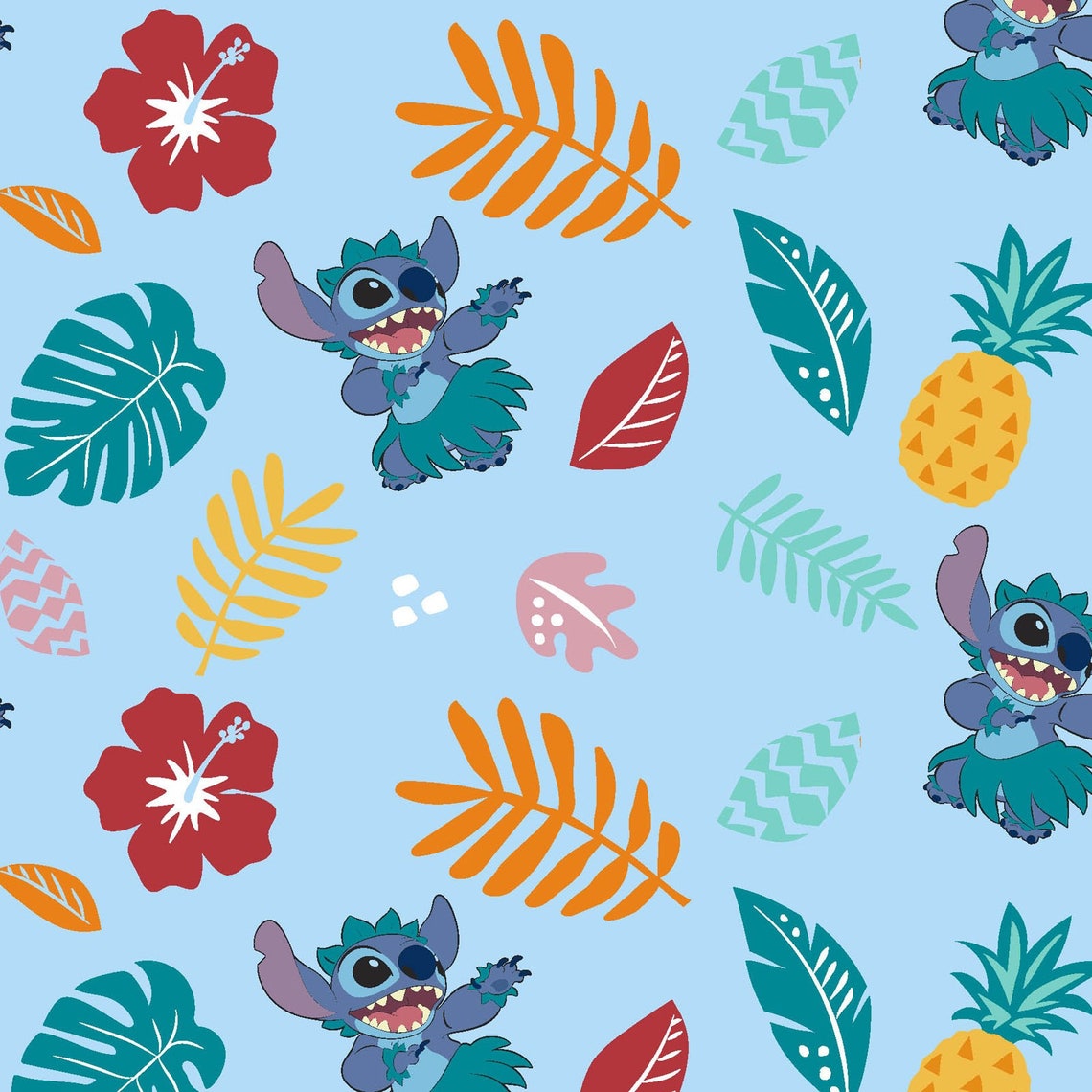 Lilo and Stitch Hawaiian Fabric Stitch Hula Springs - Etsy