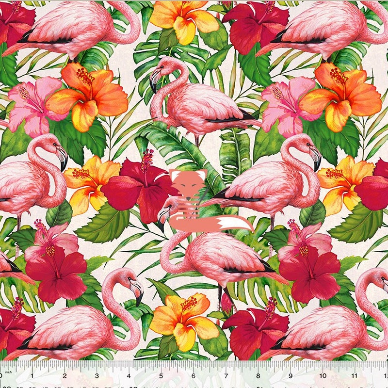 Flamingo Fabric - Etsy