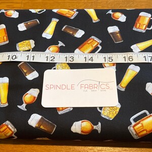 Remnant 1 Yard, Beer Glasses on Black, Beer Tasting, Timeless Treasures ...