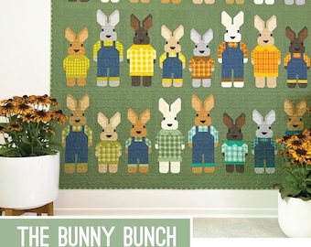 The Bunny Bunch patchwork Sampler Quilt Pattern By: Elizabeth Hartman ...