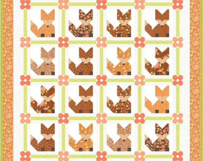 Cinnamon Cream Fox Quilt Kit by Fig Tree and Co, Moda Fabrics, 100% ...