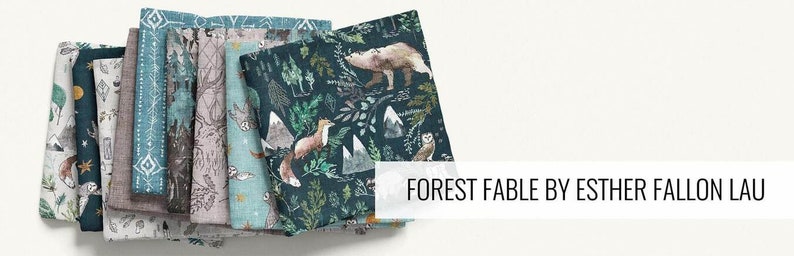 Cross Hatch on Aqua Blue Fabric, Forest Fable, Figo Fabrics, Esther ...