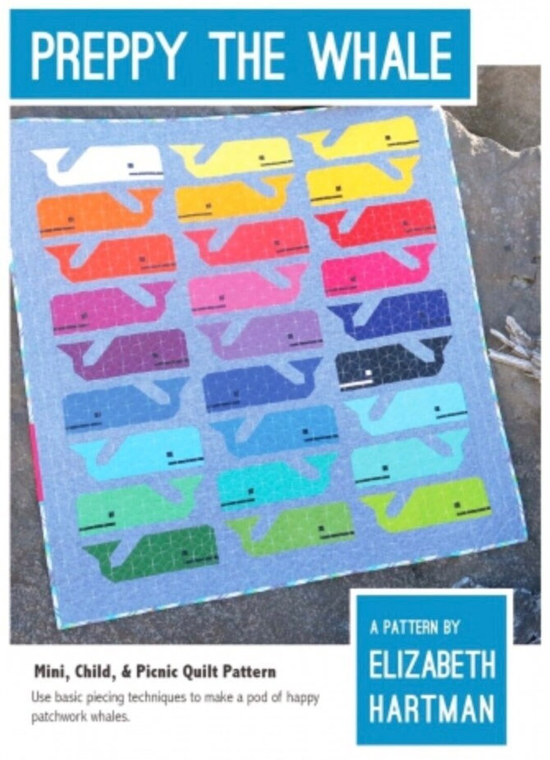 Preppy the Whale Quilt Pattern by Elizabeth Hartman, EH-014 - Etsy