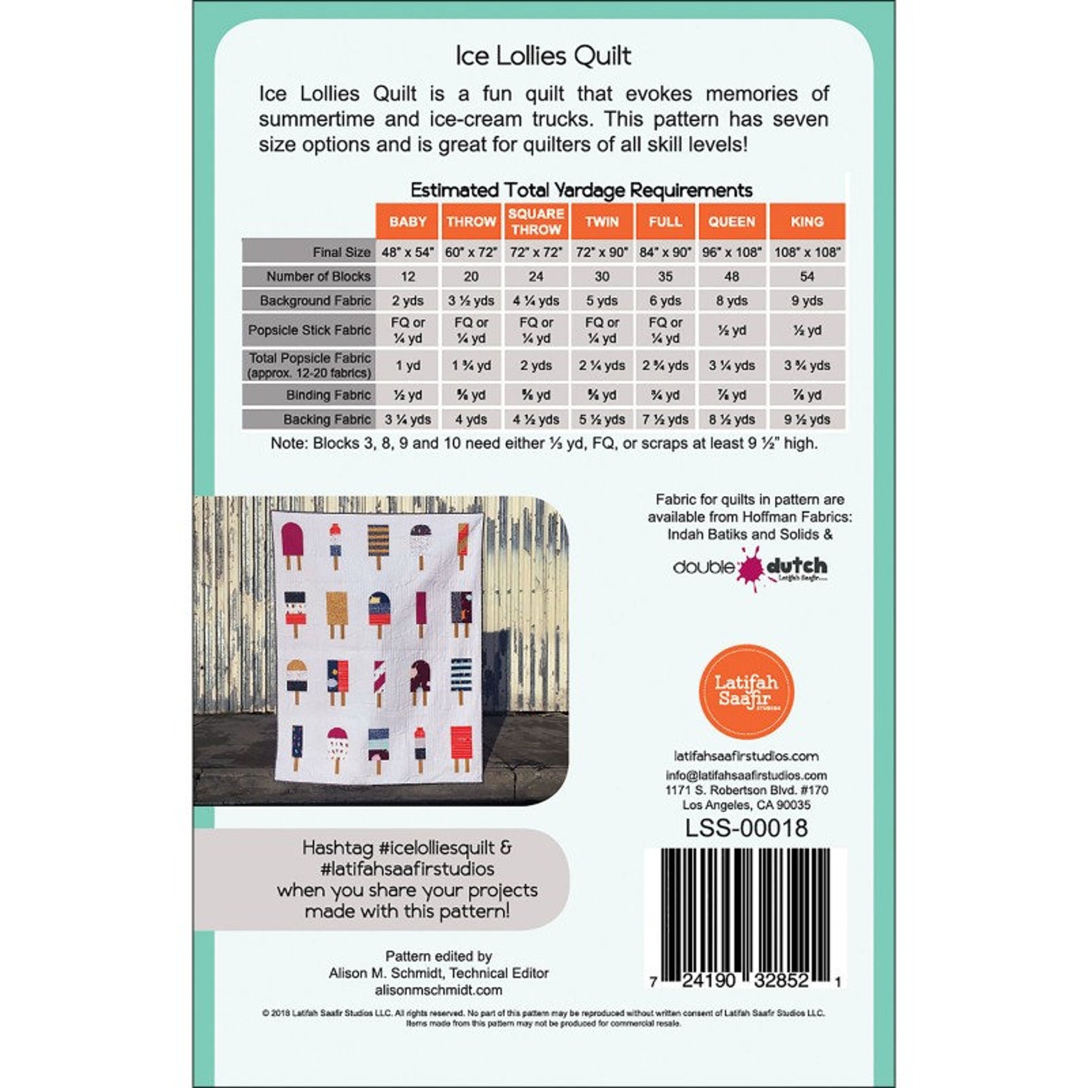 Ice Lollies Quilt Pattern Seven Sizes Latifah Saafir Studios - Etsy