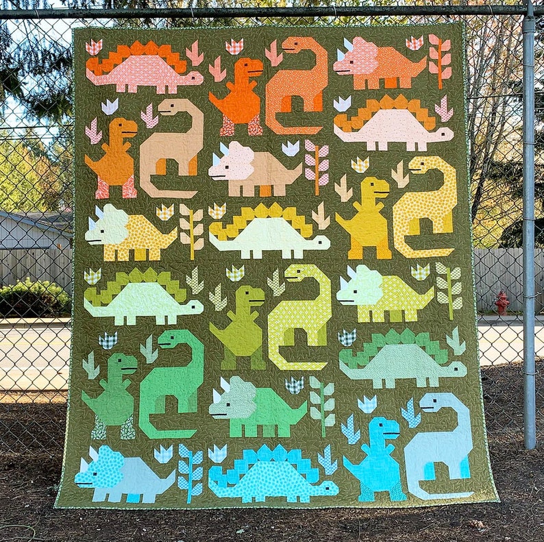 Dinosaurs Quilt Pattern by Elizabeth Hartman - Etsy