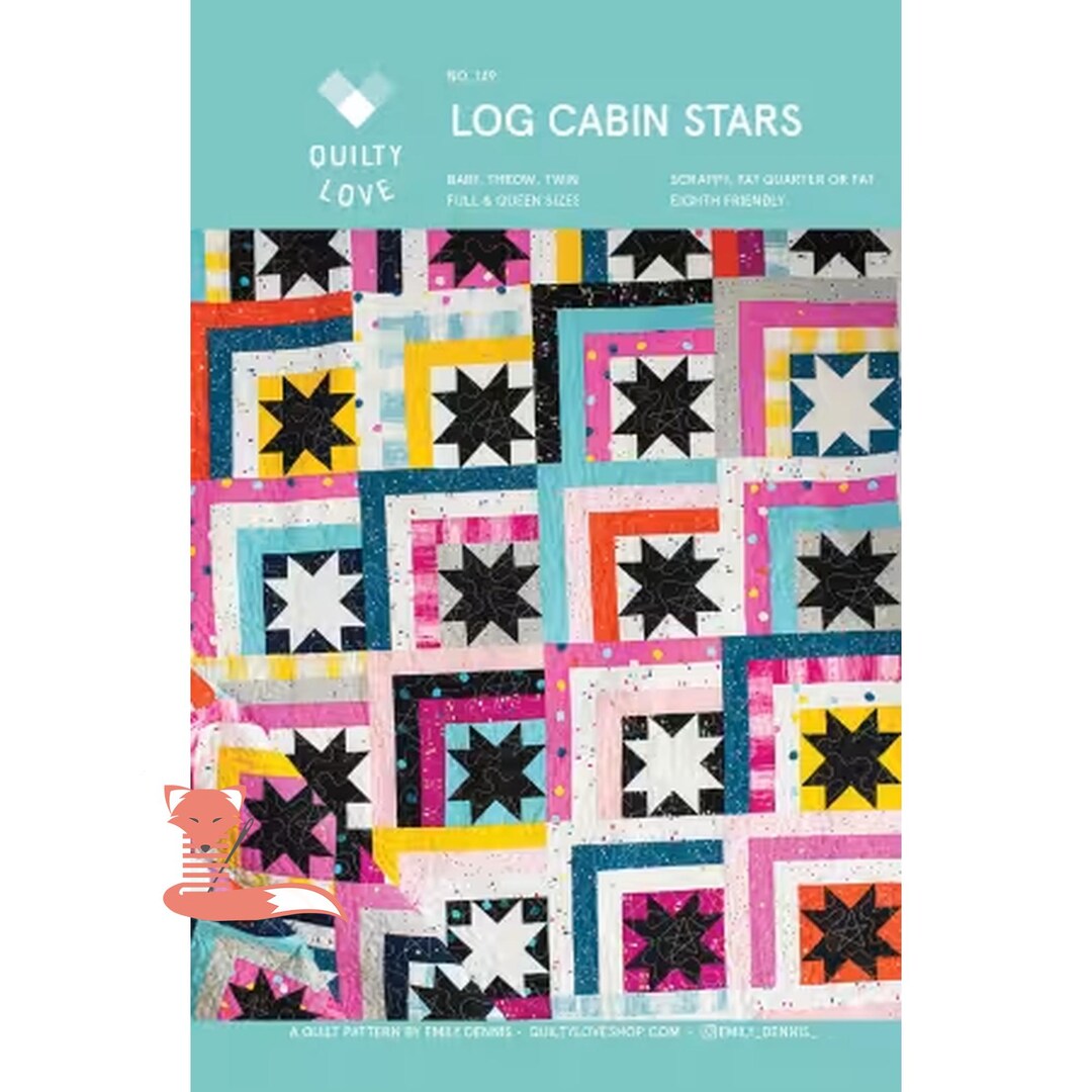 Log Cabin Stars Quilt Pattern, Quilty Love, Emily Dennis, #149 - Etsy
