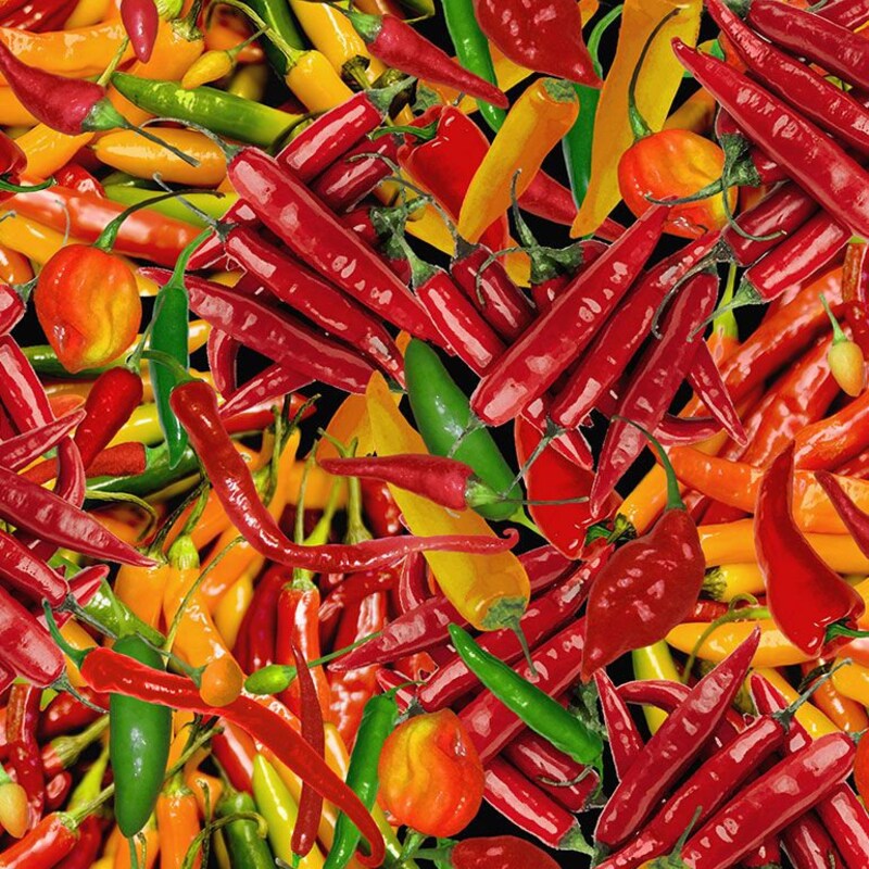 Chili Pepper Fabric - Etsy