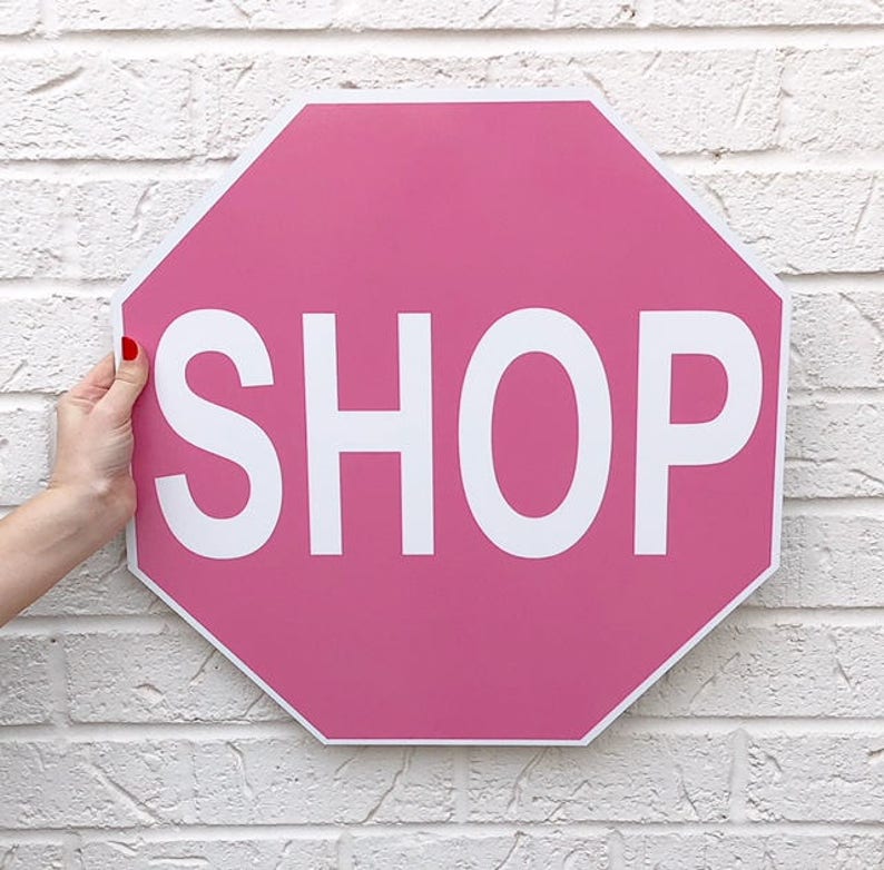 Stop & Shop Sign Boutique Storefront Retail Business Signage - Etsy