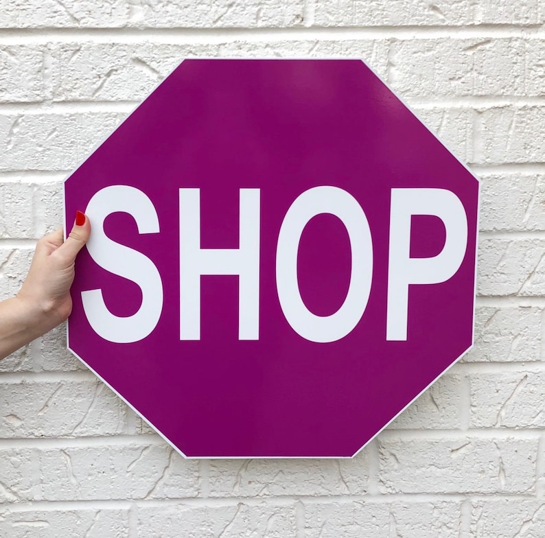 Stop & Shop Sign Boutique Storefront Retail Business Signage - Etsy