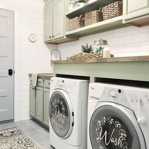 Laundry Room Decor "wash" "dry" Vinyl Decals, Washing Machines and ...