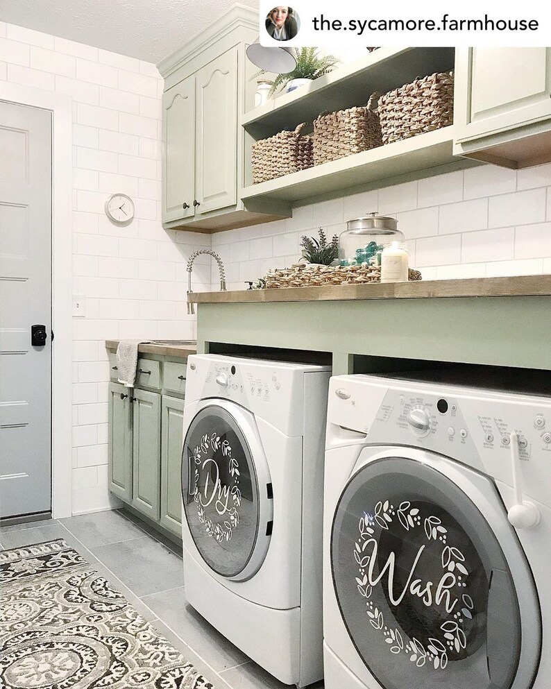 Laundry room decor Wash Dry vinyl | Etsy