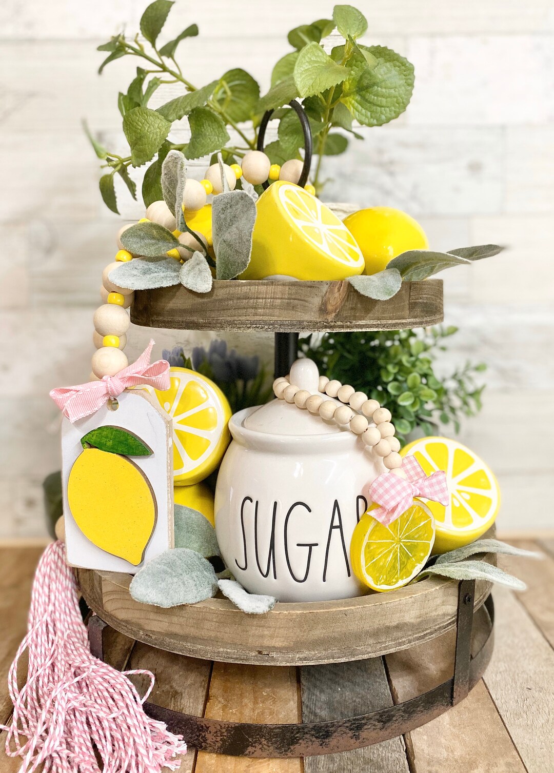 Lemon, Lemonade, Pink Lemonade Wooden Bead Garland Valentine’s Day ...
