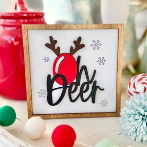 Oh Deer Sign. Winter, Snow, Christmas - 3D Farmhouse / Cottage Hutch ...
