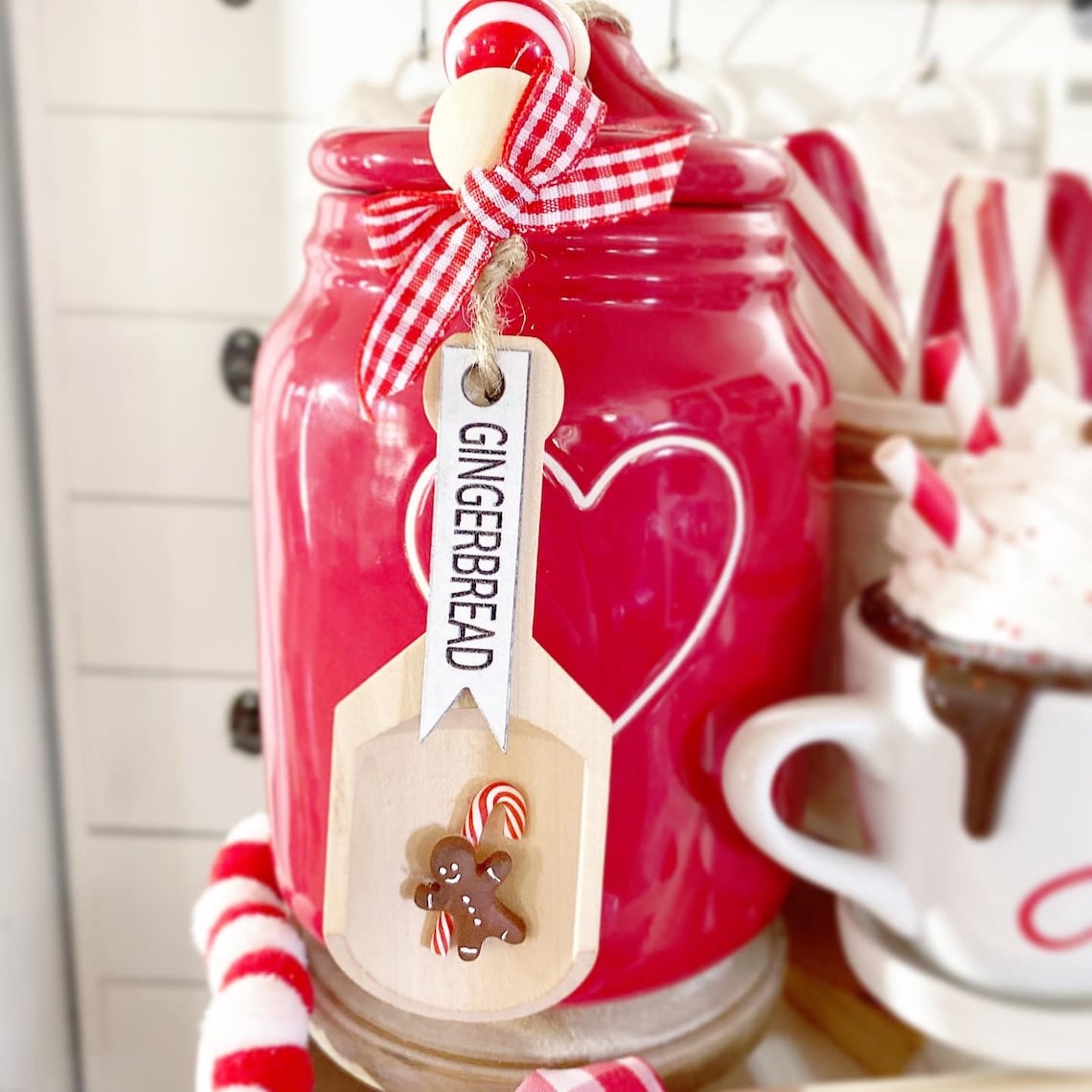 Gingerbread Tiered Tray Set Mini Mug Canister Scoop Rolling - Etsy