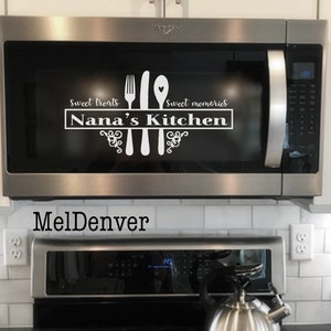 Microwave Decal - Retro Kitchen, Family "name"s Kitchen, Nana's ...