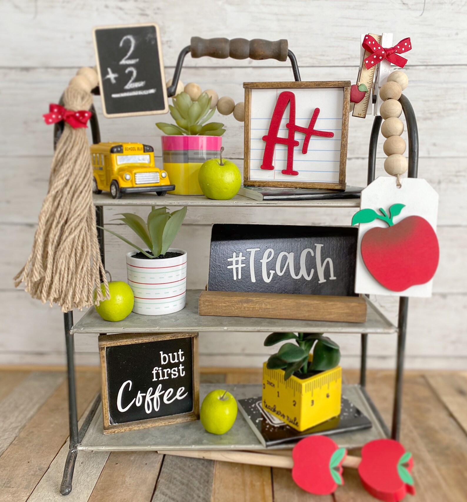 Teacher & Homeschool Themed Tiered Tray Set Small Plaque is - Etsy