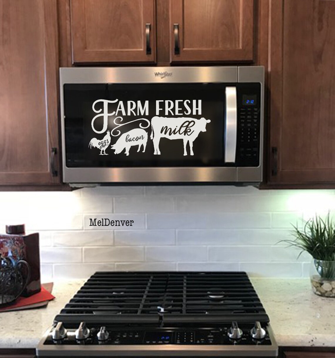 Microwave Decal Farm Fresh Eggs Bacon & Milk Farmhouse - Etsy