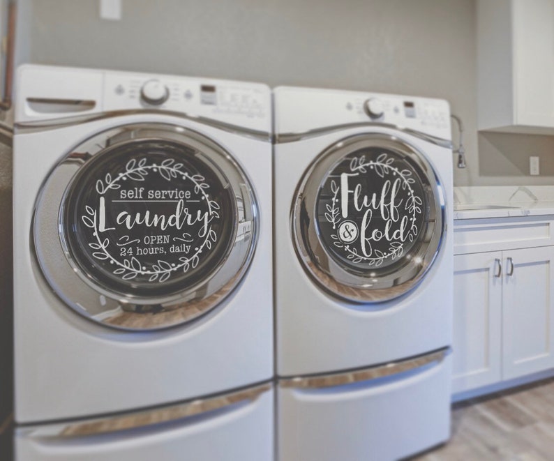 Laundry room decor self service laundry fluff and fold vinyl | Etsy