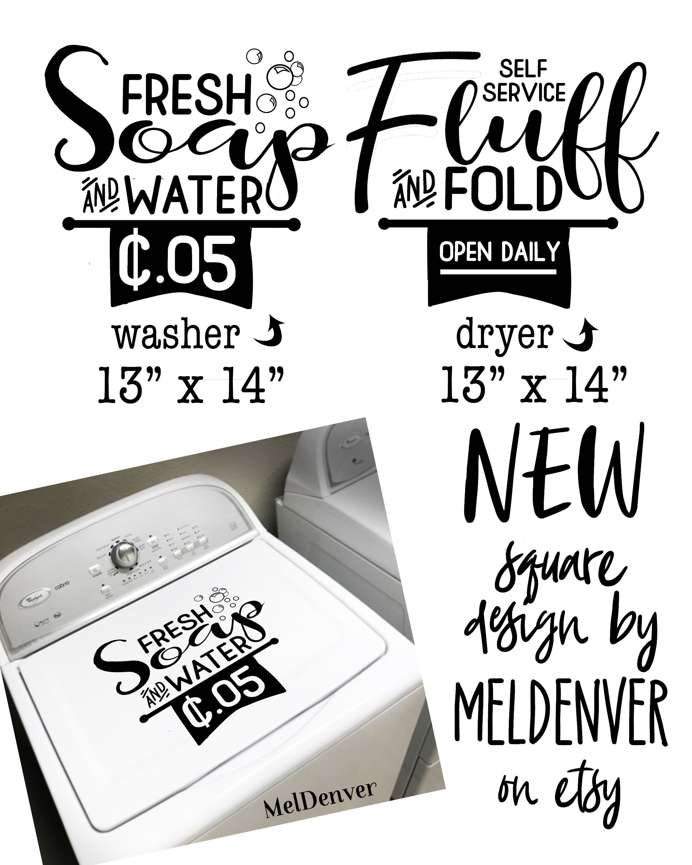 Laundry Room Decals Fresh Soap and Water .05 Cents / Self | Etsy
