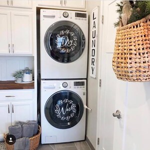 Laundry Room Decor "wash" "dry" Vinyl Decals, Washing Machines and ...