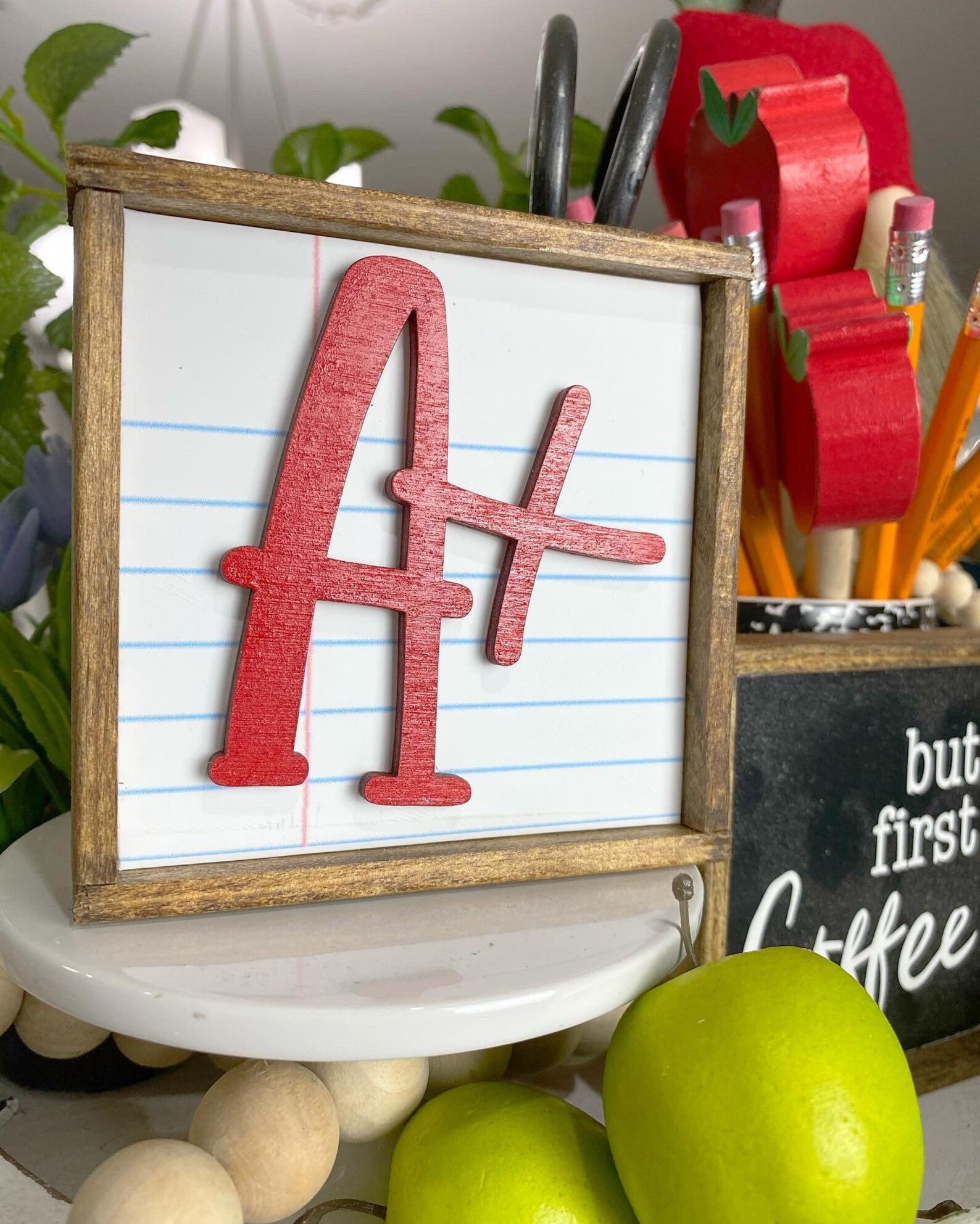 Teacher & Homeschool Themed Tiered Tray Set Small Plaque is - Etsy