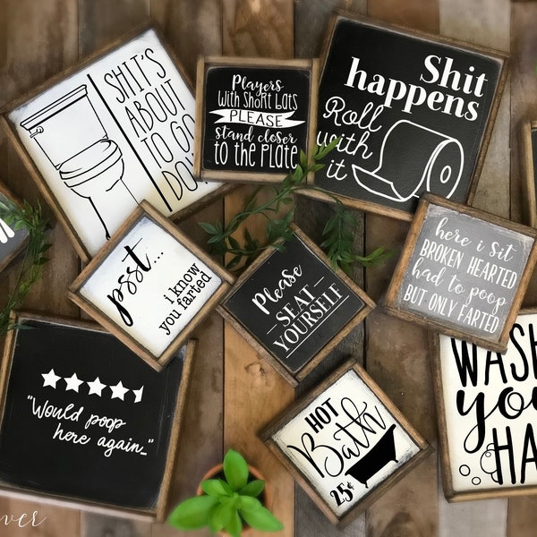 Small Bathroom Signs - Etsy