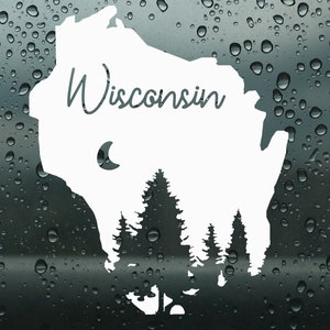 Wisconsin Decal "home" "wisconsin" or "adventure Awaits" State Outline ...