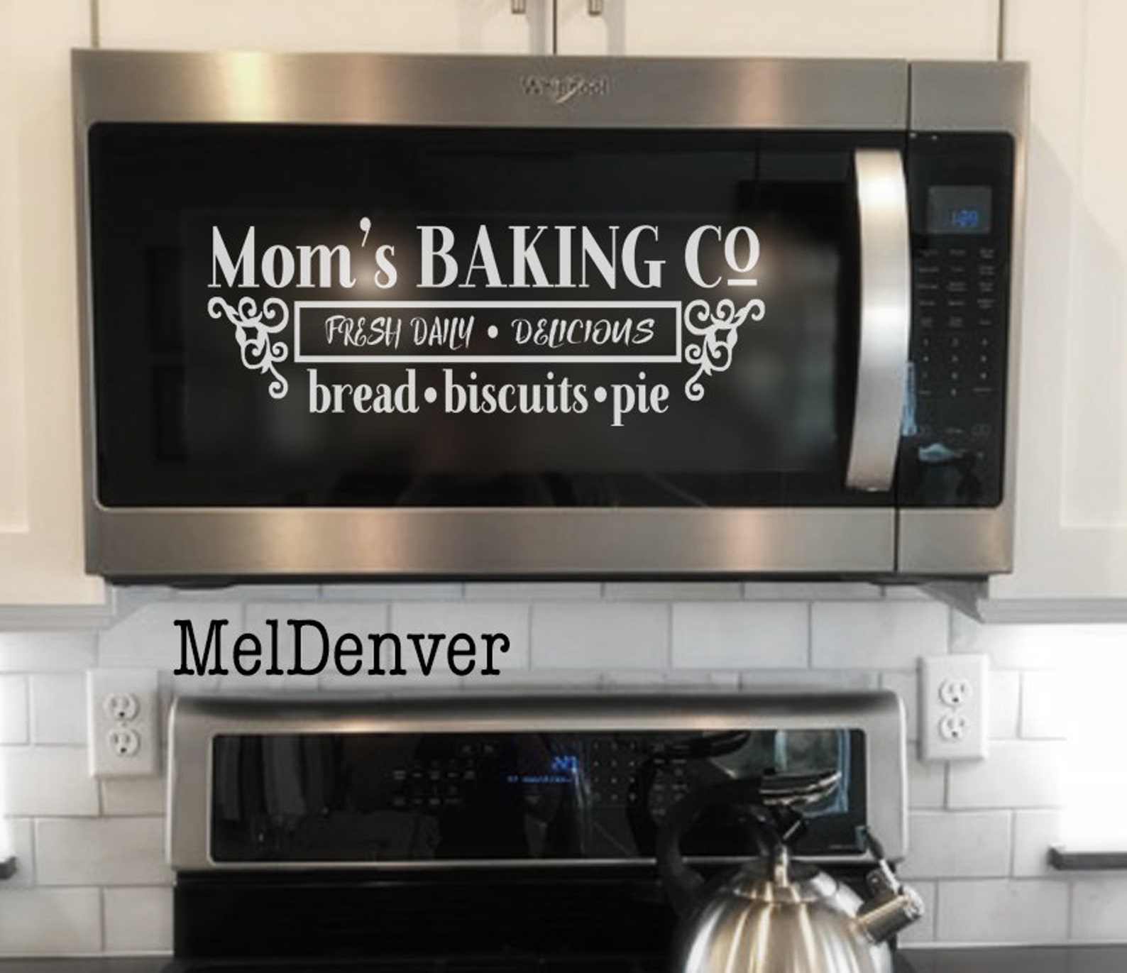 Microwave Decal Retro Kitchen Mom's Baking Company - Etsy