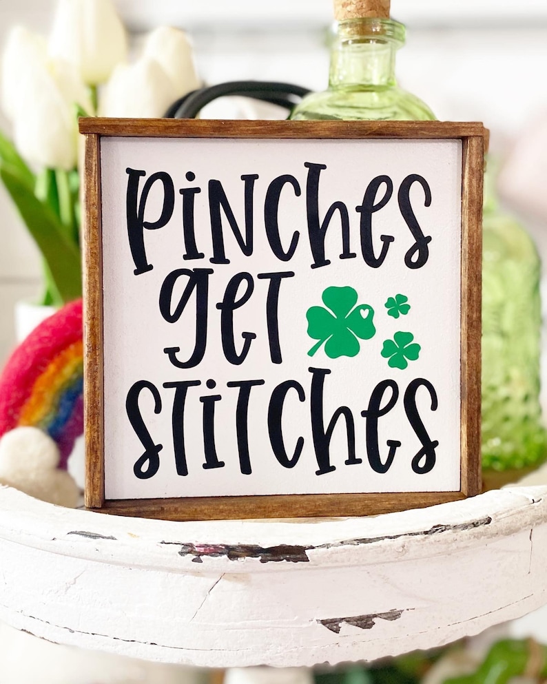 Pinches Get Stitches Saint Patrick’s Day Sign, Canister Scoop, 3D ...