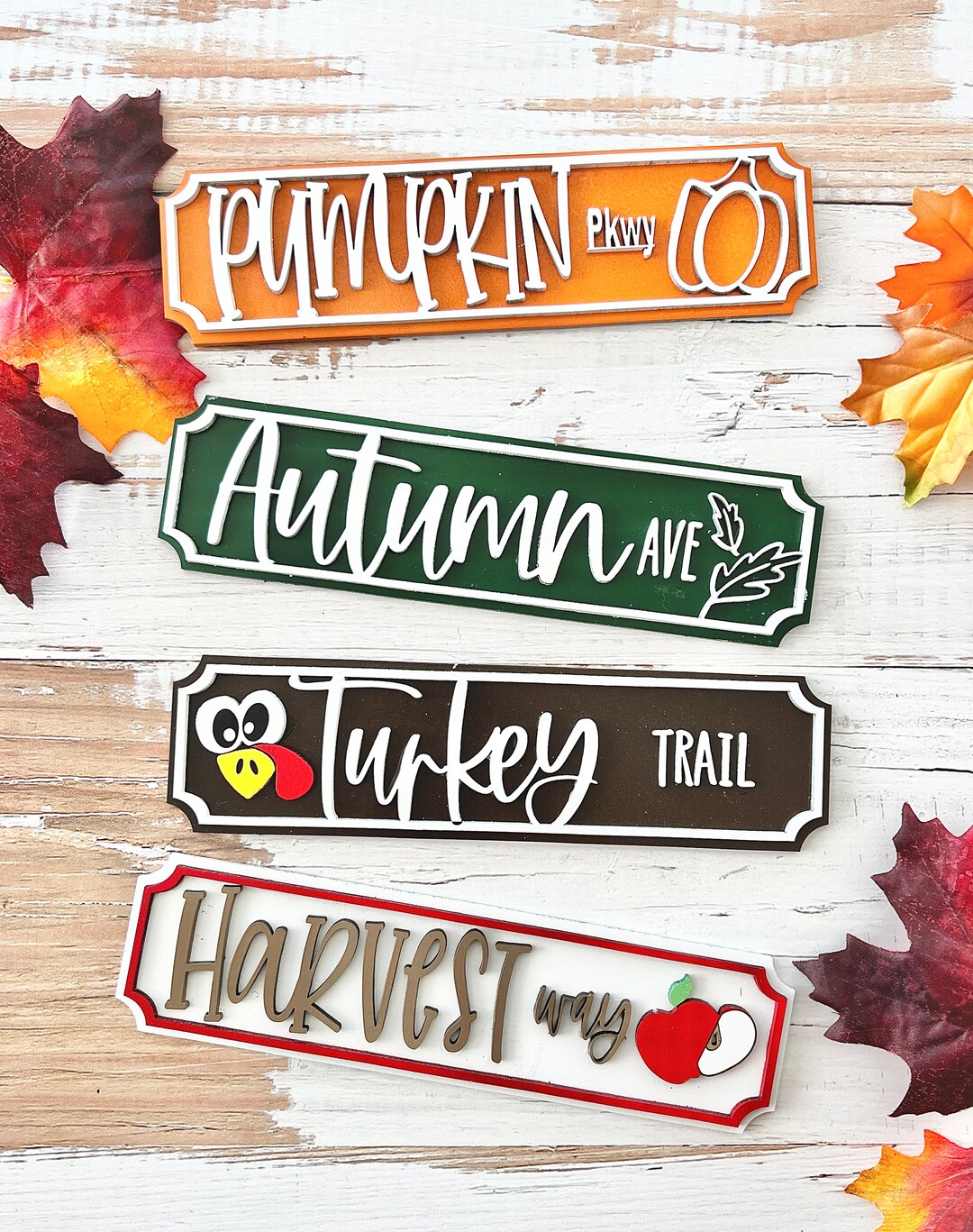 9" Street Signs for Fall Thanksgiving Tiered Tray, Coffee Bar, Hutch ...