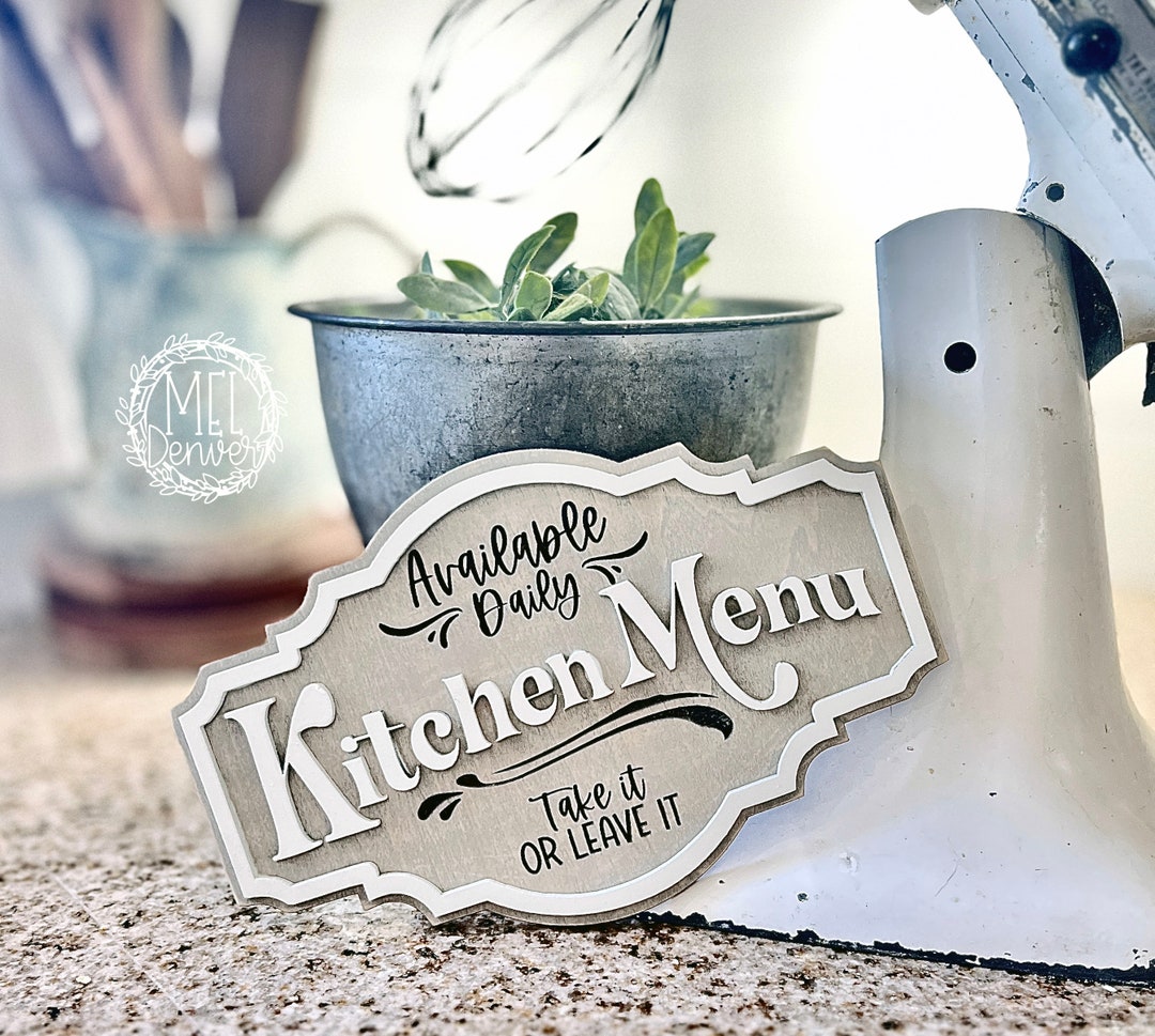 Kitchen Menu Sign Take It or Leave It, Funny Kitchen Sign Gift, Teal ...