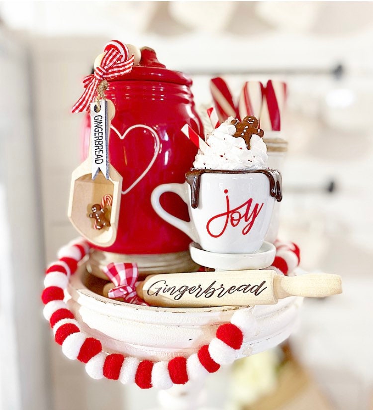 Gingerbread Coffee Bar Decor Faux Whip Mug Canister Scoop and - Etsy