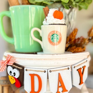 Thanksgiving / Fall Pumpkin Farmhouse Themed Tiered Tray Garlands, 3D ...