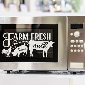 Microwave Decal Farm Fresh Eggs, Bacon, & Milk Farmhouse Style Kitchen ...