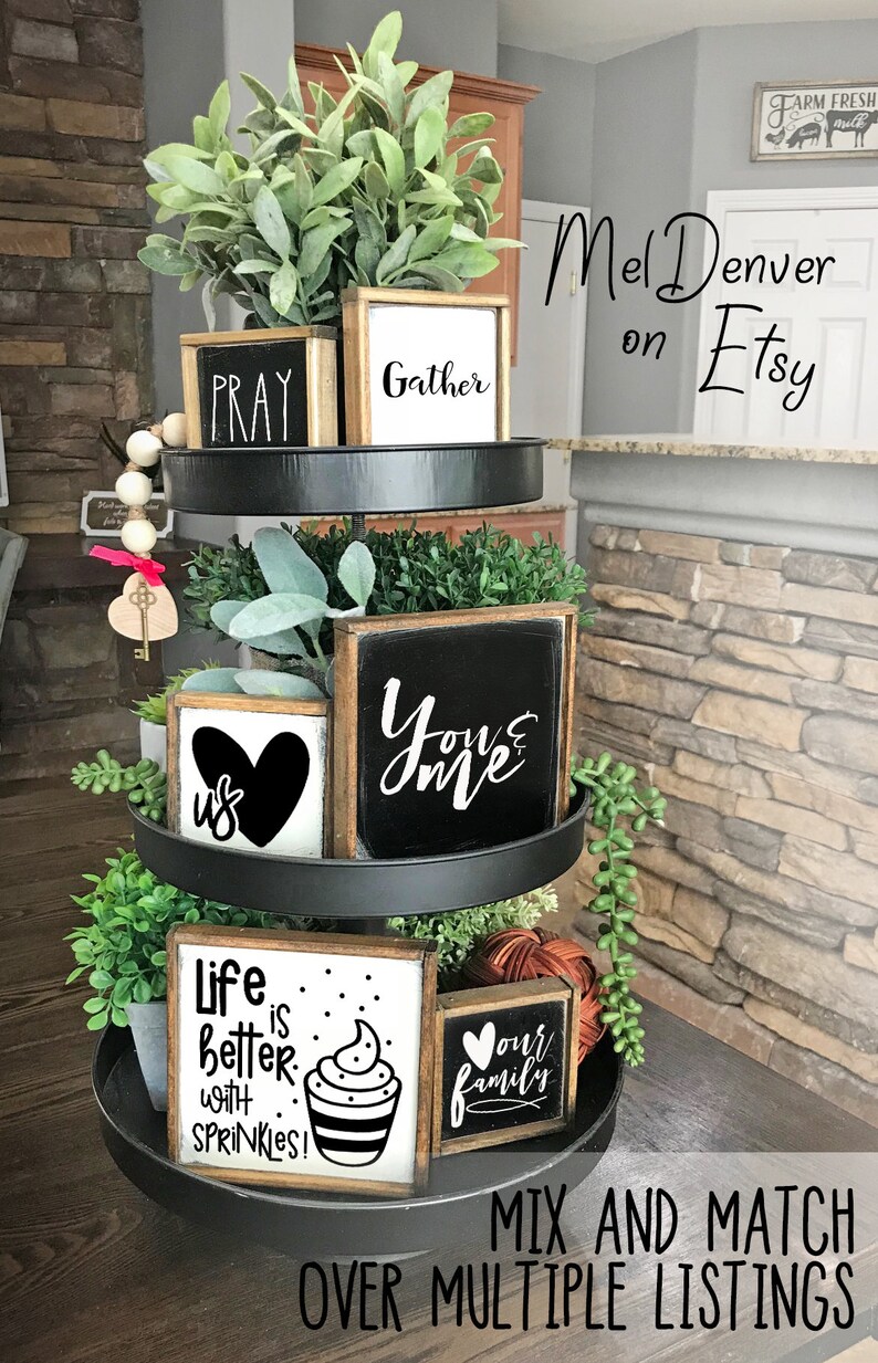 Modern Farmhouse Style Signs Tiered Tray Coffee Bar Entry - Etsy