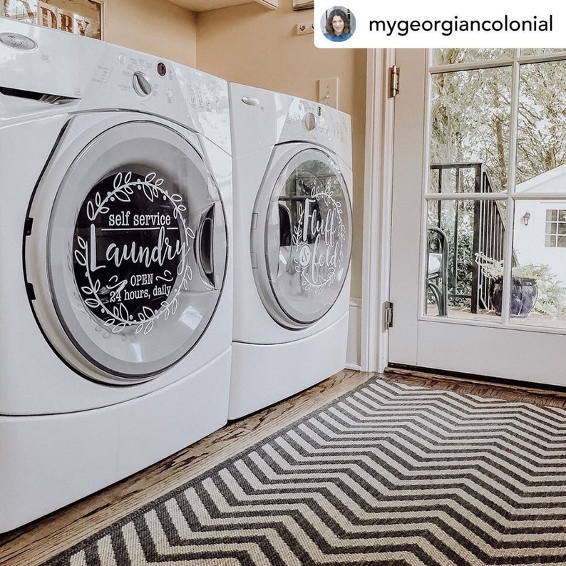 Laundry room decor self service laundry fluff and fold vinyl | Etsy