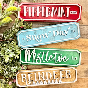 9" Street Signs for Winter & Christmas Tiered Tray, Coffee Bar, Hutch ...