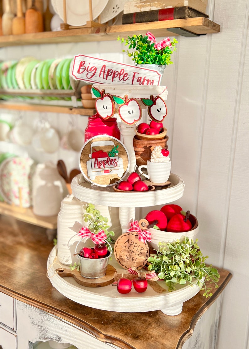 Apple Cider Big Apple Farm Tiered Tray Set Fall / Autumn / - Etsy