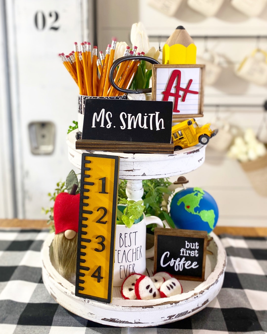 Teacher & Homeschool Themed Tiered Tray Set Small Plaque is - Etsy