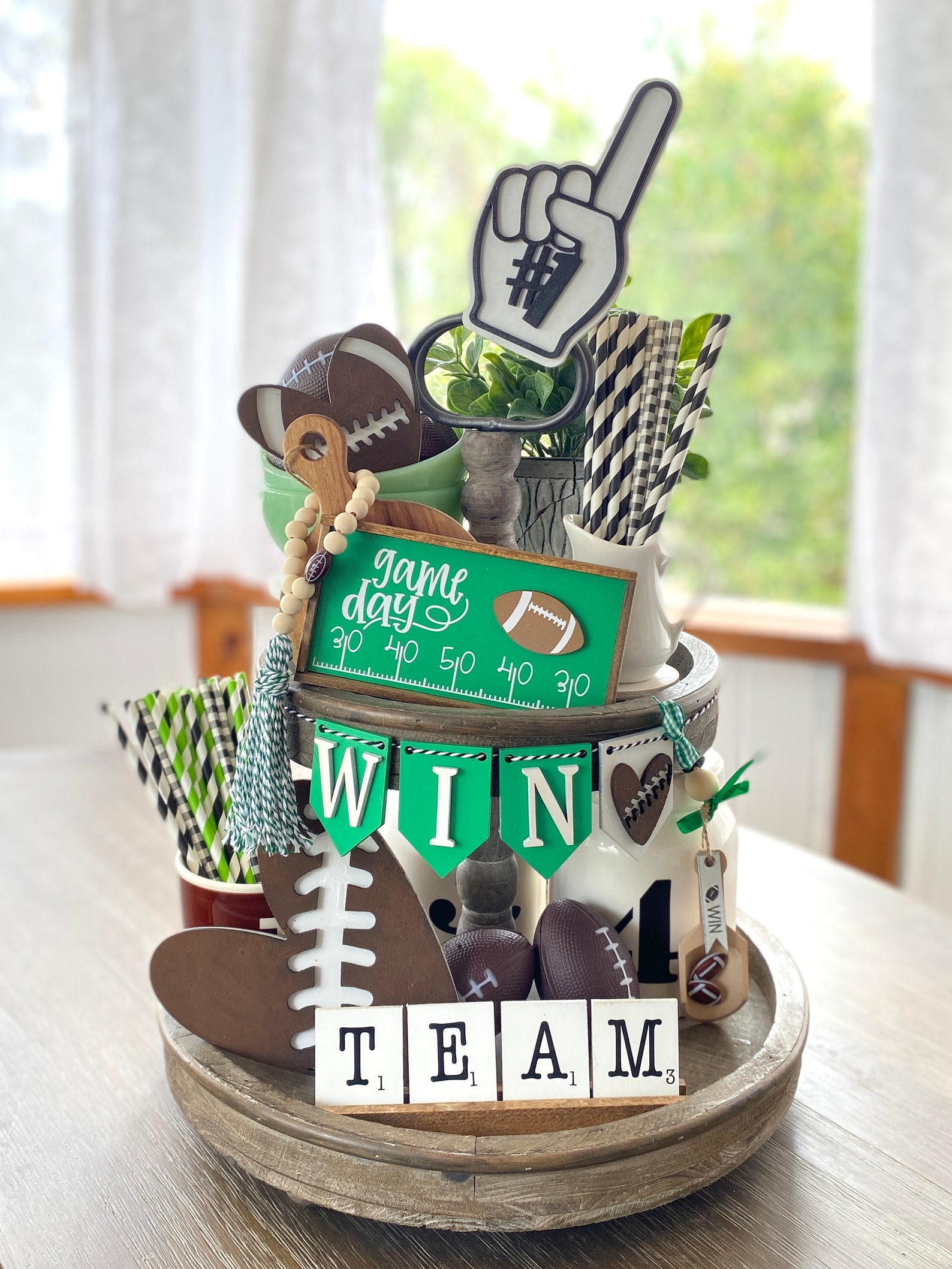 Football / Fall / Thanksgiving Themed Tiered Tray Set Bundle - Etsy
