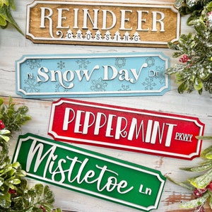 9" Street Signs for Winter & Christmas Tiered Tray, Coffee Bar, Hutch ...