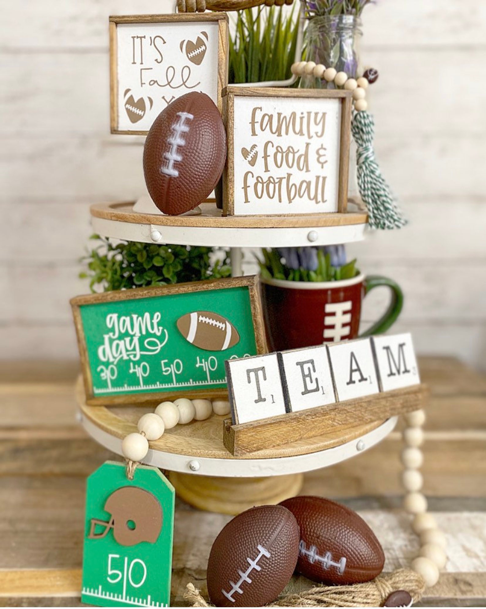Football / Fall / Thanksgiving Themed Tiered Tray Set Bundle - Etsy