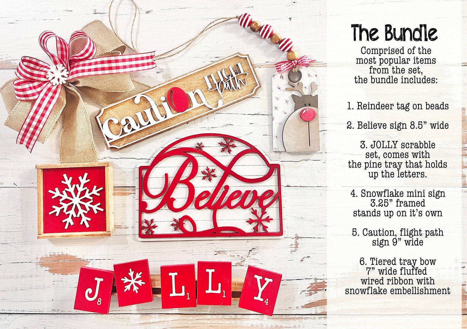 Believe Christmas Themed Tiered Tray, Christmas Tree Farm / Winter ...