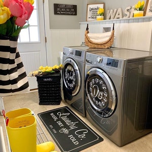 Laundry Room Decor "wash" "dry" Vinyl Decals, Washing Machines and ...