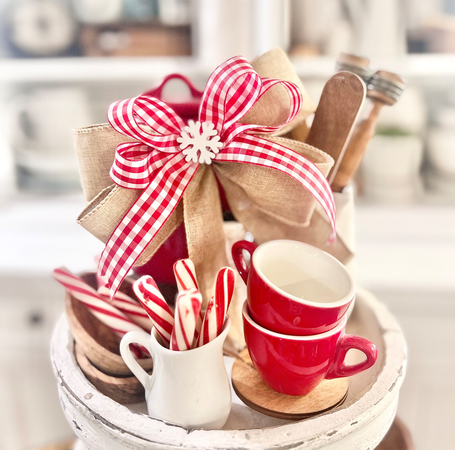 Believe Christmas Themed Tiered Tray, Christmas Tree Farm / Winter ...
