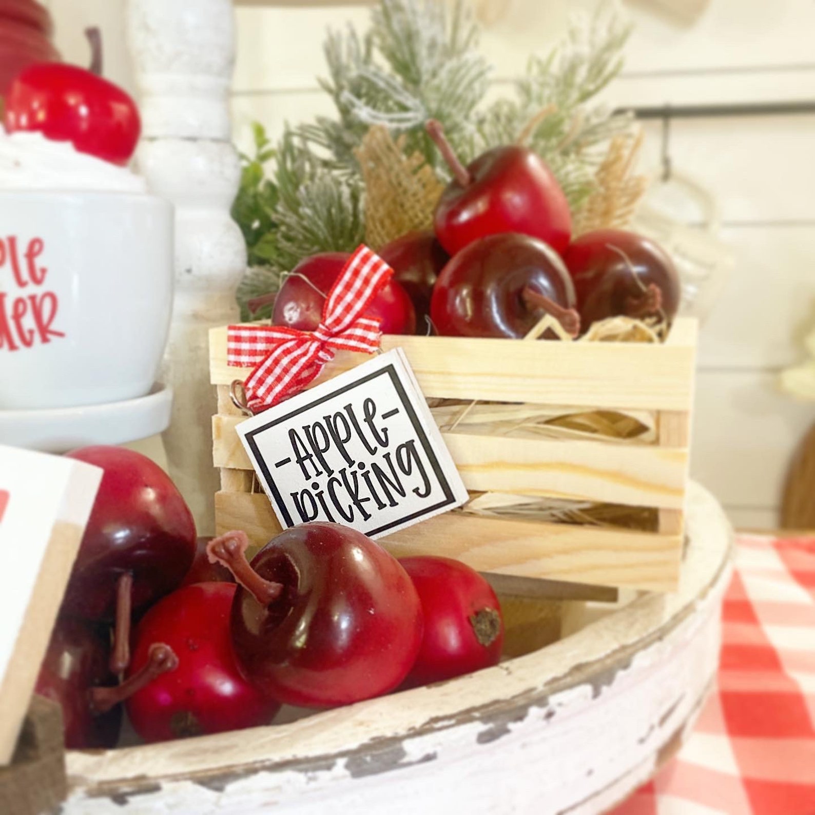 Apple Cider Big Apple Farm Tiered Tray Set Fall / Autumn / - Etsy