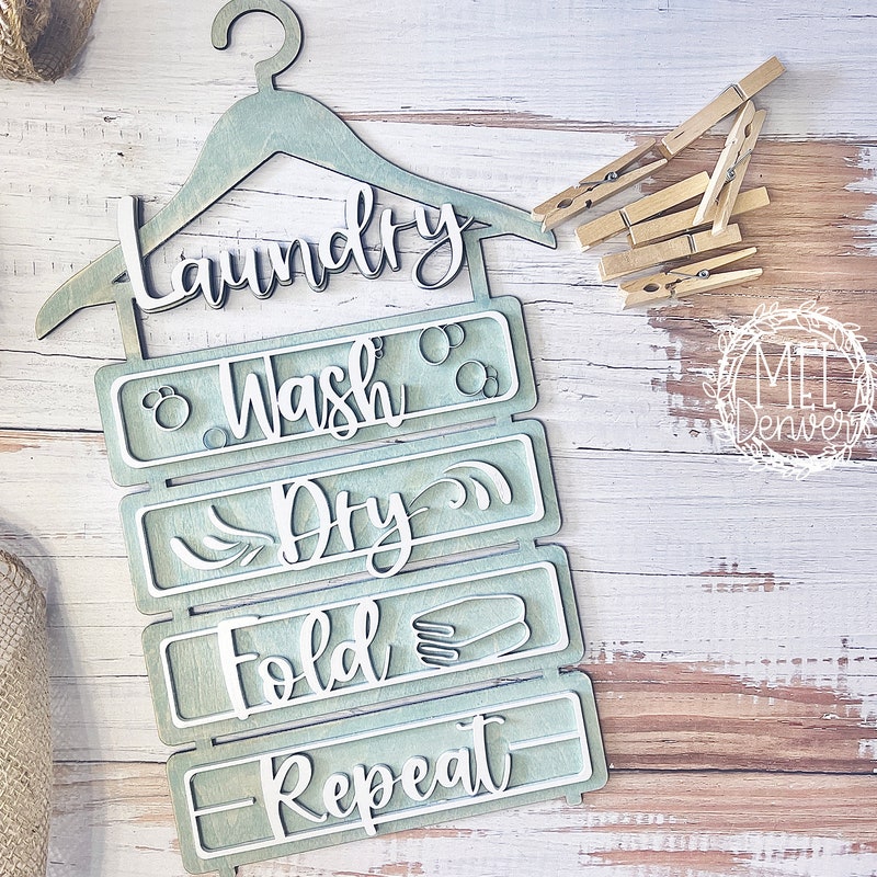 Hanging Laundry Sign - Etsy