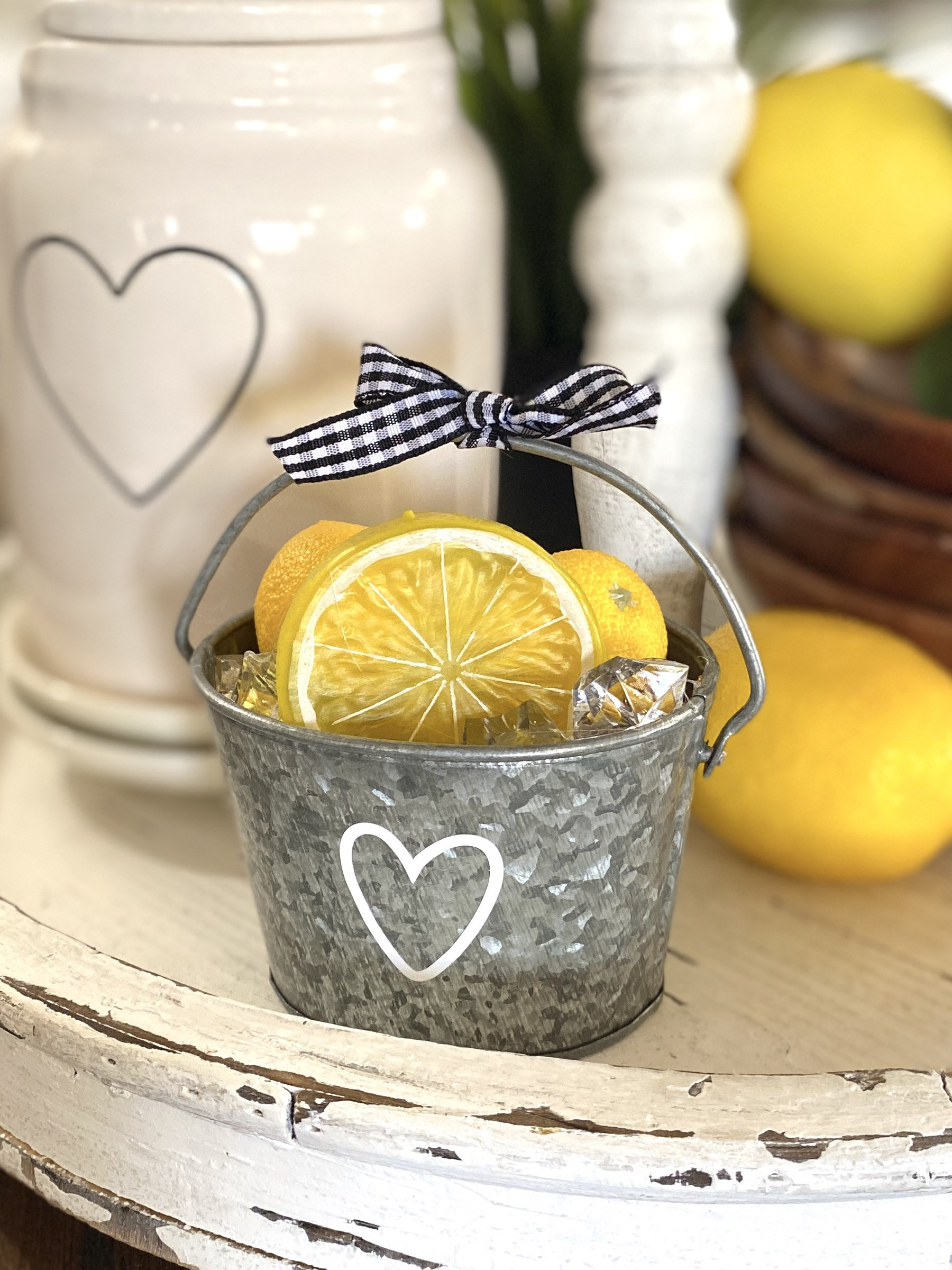 Lemon Ice Bucket, Lemon Canister Scoop or Lemon Sugar Bowl Beads Spring ...